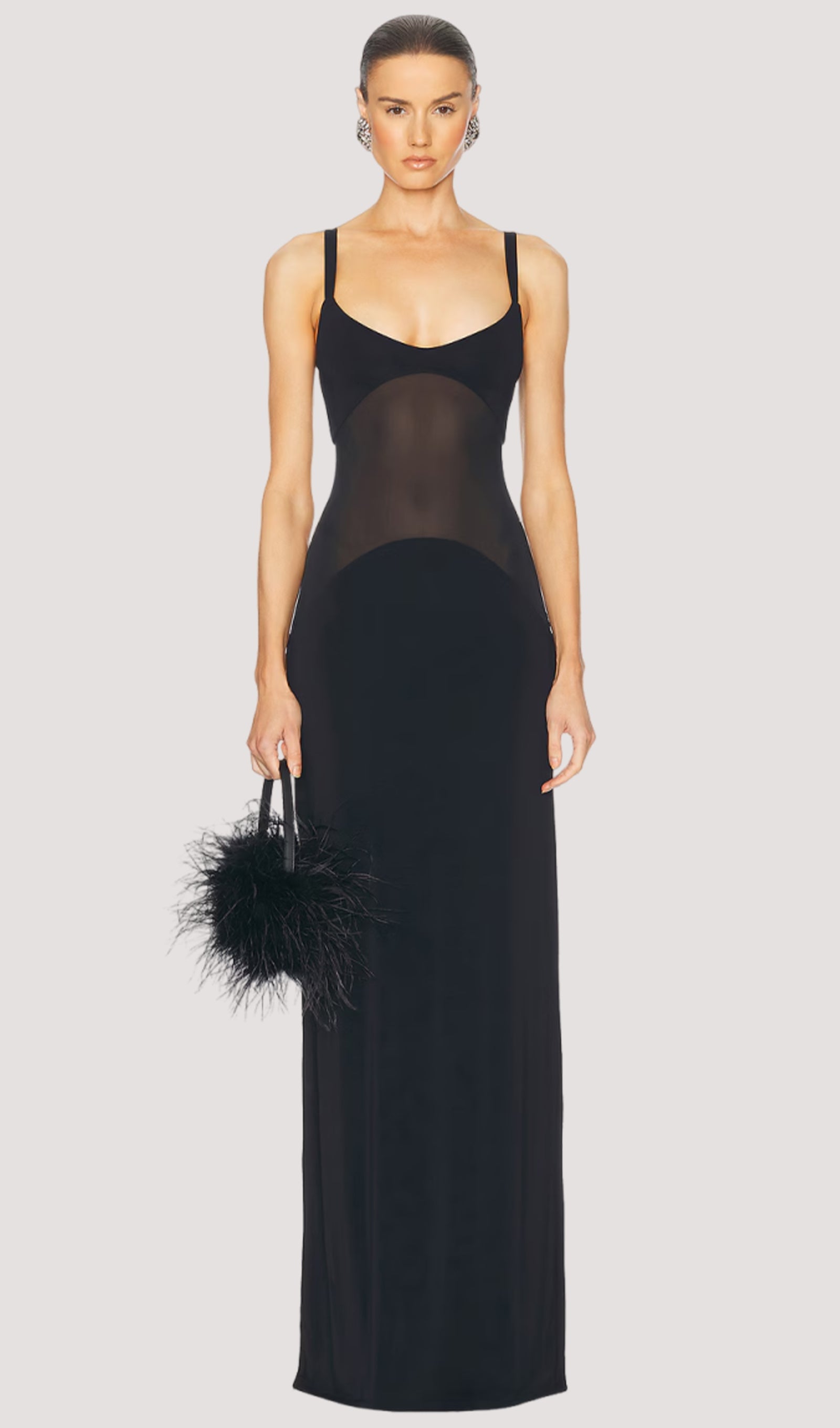 Sheer Knit Curve Maxi Dress – Queena Wish
